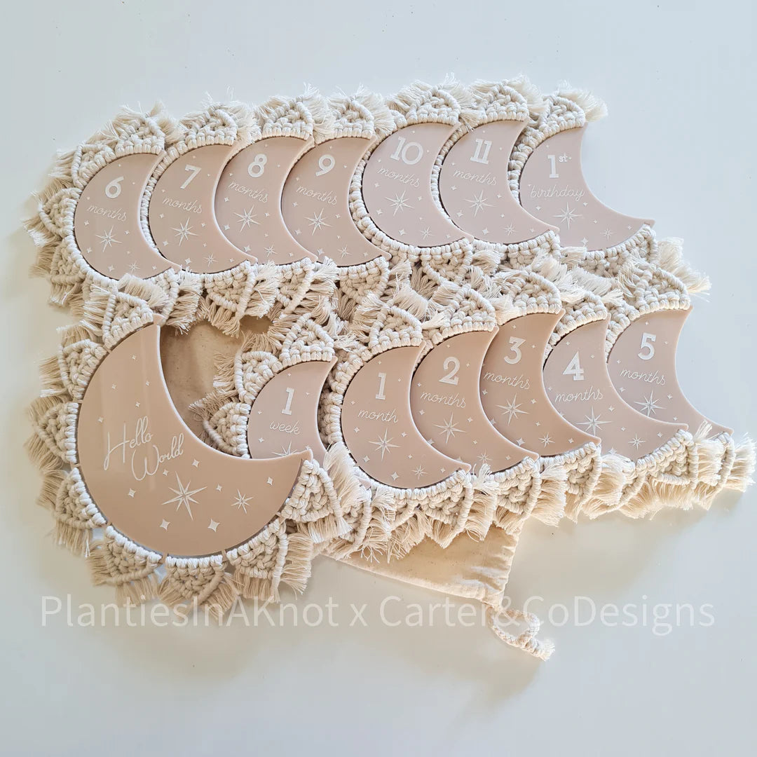 Macrame Half Moon Milestones - Acrylic – Carter Co Designs